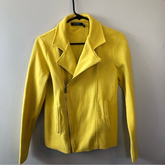 Lauren Ralph Lauren | Jackets & Coats | Yellow Moto Jacket Lauren Ralph ...